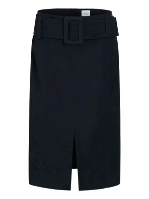 Patou Belted Midi Skirt - Blue