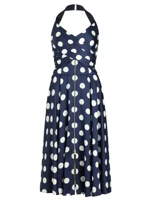 Patou Halterneck Midi Dress - Blue