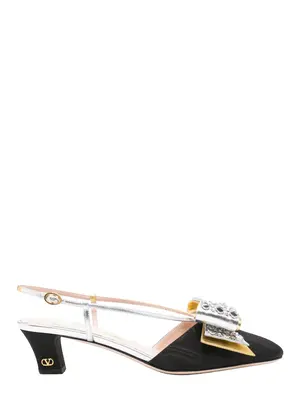 Valentino Garavani 45mm Bowow Slingback Pumps - Black