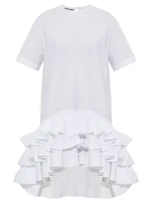Moschino Asymmetric Ruffled Dress - White