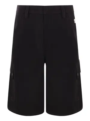 Off-White Logo-embroidered Cargo Shorts - Black