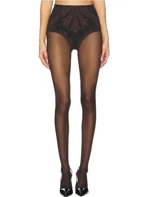 Wolford X Etro Metallic Jacquard Shorts - Black & Copper