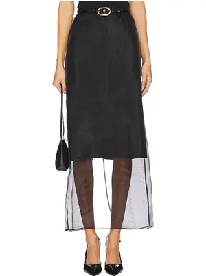 Rag & Bone Annebet Organza Skirt - Black