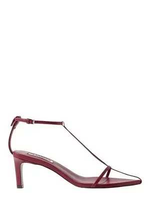 JIL SANDER Leather Sandals - Red