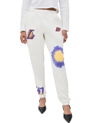 DANNIJOPRO Dannijo Lakers Tie-dye Fleece Sweatpants - White