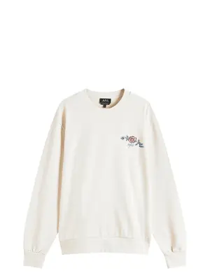 A.p.c. Tyler Floral Logo Crew Sweatshirt - Ecru