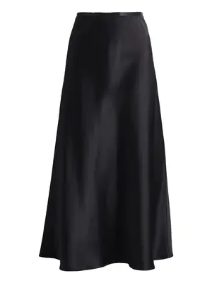 Max Mara Carnet Silk Midi Skirt - Black