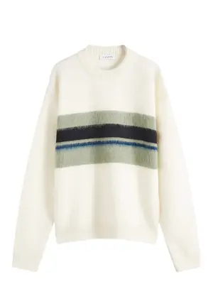 LANVIN Striped Jumper - Ecru/vert De Gris