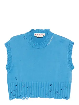 Marni Crew-neck Sleeveless Sweater - Blue