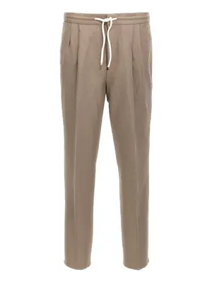 Brunello Cucinelli Linen Trousers - Brown