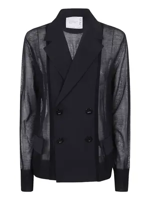 Sacai Semi-sheer Blazer - Black