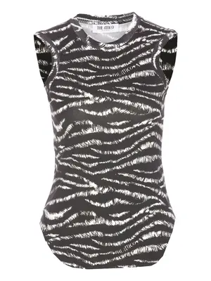 Attico Zebra-print Top - Black