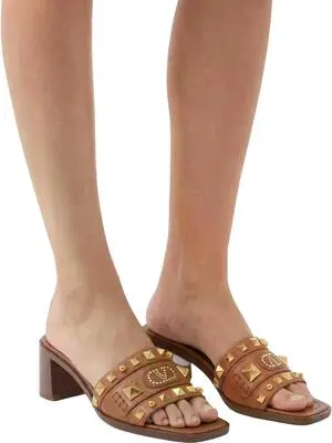Valentino Garavani Leather Plaster Caster Sandals - Brown