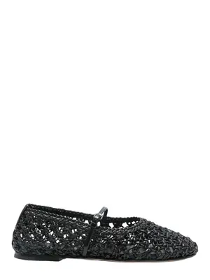 Dear Frances Balla Weave Ballerina Flats - Black