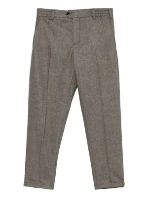 PT TORINO Herringbone-pattern Trousers - Brown