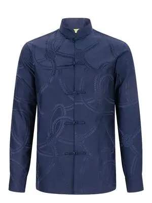 Shanghai Tang Patterned-jacquard Shirt - Blue