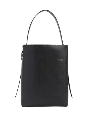 VALEXTRA Soft Bucket Tote Bag - Black