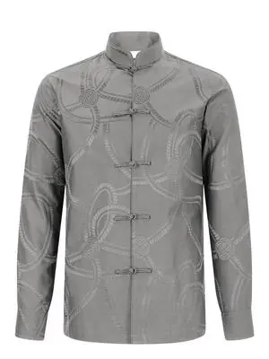 Shanghai Tang Patterned-jacquard Shirt - Grey