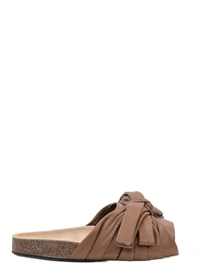 JW Anderson Bow Flat Sandals - Brown