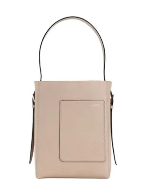 VALEXTRA Mini Leather Bucket Bag - Neutrals