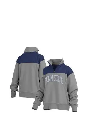 PRESSBOX Penn State Nittany Lions Avon Fleece Quarter-zip Jacket - Gray