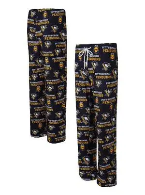 CONCEPTS SPORT Pittsburgh Penguins Zest Allover Print Knit Pants - Black
