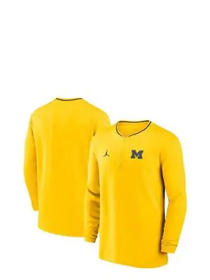 JORDAN BRAND Michigan Wolverines 2024 Sideline Coach Performance Half-zip Long Sleeve Top - Maize