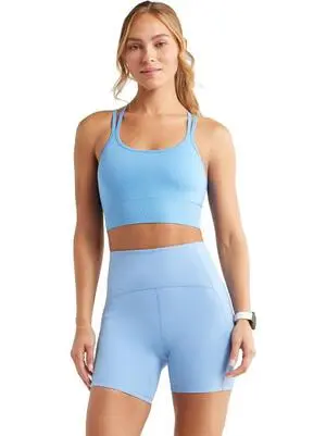 Zella Seamless Strappy Sports Bra Blue Azurine