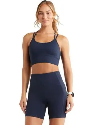 Zella Seamless Strappy Sports Bra Navy Sapphire
