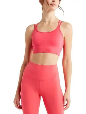 Zella Seamless Strappy Sports Bra Pink Paradise