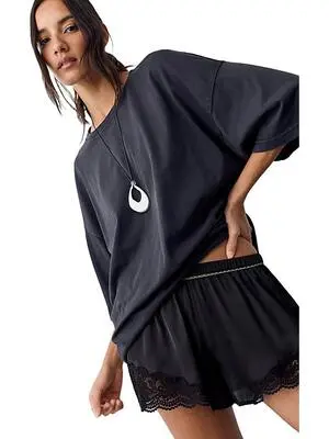 Free People We The Free Perfect Oversized Tee - Black