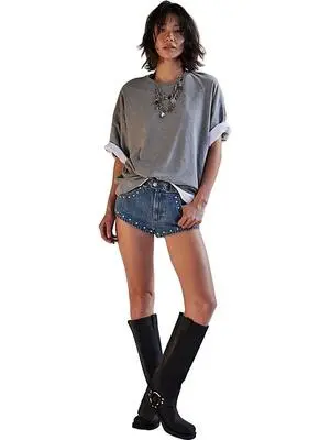 Free People We The Free Perfect Oversized Tee - Heather Grey