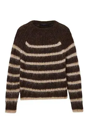 ALLSAINTS Riga Striped Knitted Jumper - Bttle Brown/ba
