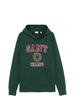 Gant Logo-print Hoodie - Green