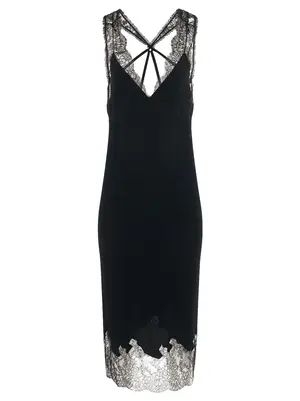 Givenchy Lace-panel Midi Dress - Black
