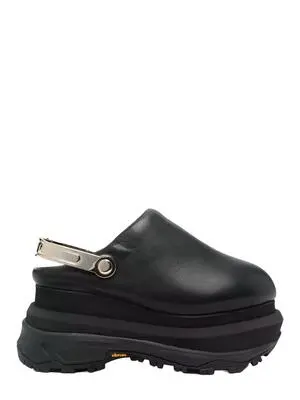 Sacai Sabot Wedge Clogs - Black