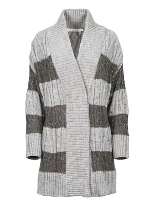 SIMONA CORSELLINI Striped Cardigan - Grey