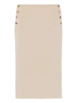 Moschino Virgin-wool Midi Skirt - Neutrals