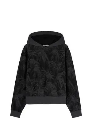Palm Angels Curved-logo Hoodie - Black