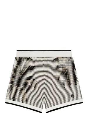 Palm Angels Palms Jacquard Knitted Shorts - White