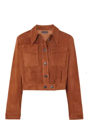 Stouls Léoncino Cropped Suede Jacket Rust Orange