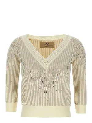 Ermanno Scervino Rhinestone-embellished Jumper - White