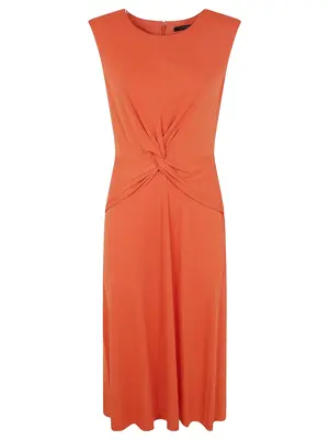 Ralph Lauren Twist-detail Midi Dress - Orange