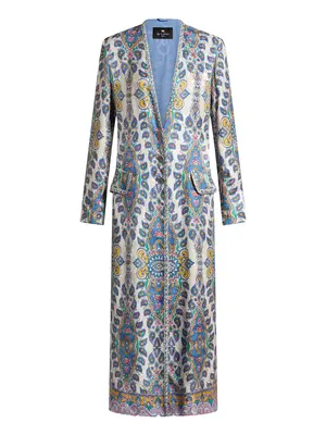 Etro Paisley-print Duster Coat - White