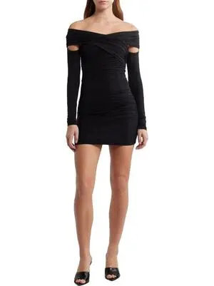 MISTRESS ROCKS Layered Glitter Mini Dress - Black