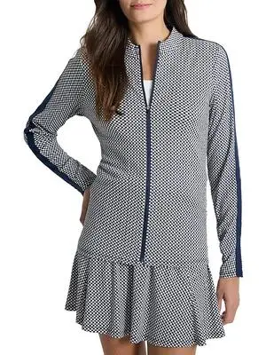 NIC+ZOE Gingham Zip-up Jacket - Indigo Multi
