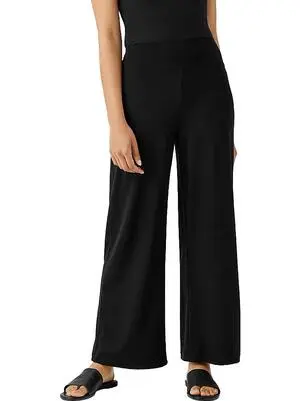 Eileen Fisher High-waisted Wide Leg Trousers - Black