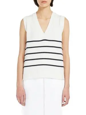 MM BY MAX MARA Mm Scafati Striped Sweater Vest - White