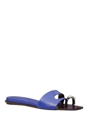 Tory Burch Pierced Slide Ultra Marine Blue/silver