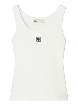 Tory Burch Cotton Scoop Tank - Snow White
